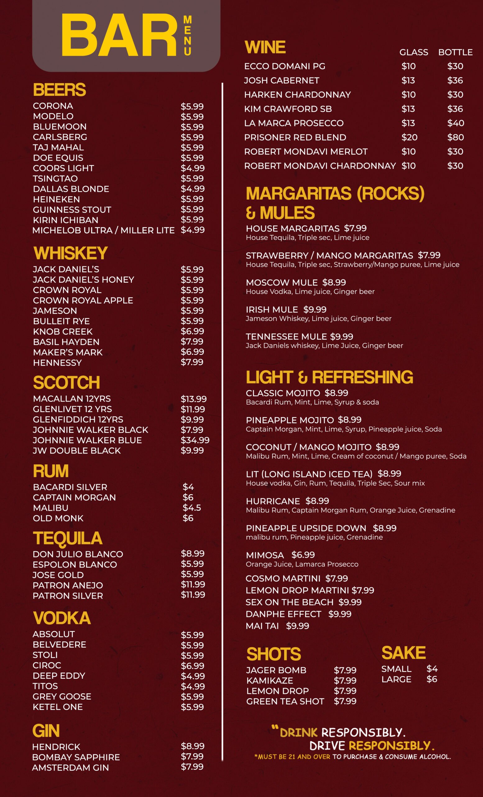 Our Menu - Everest Restaurant Dallas